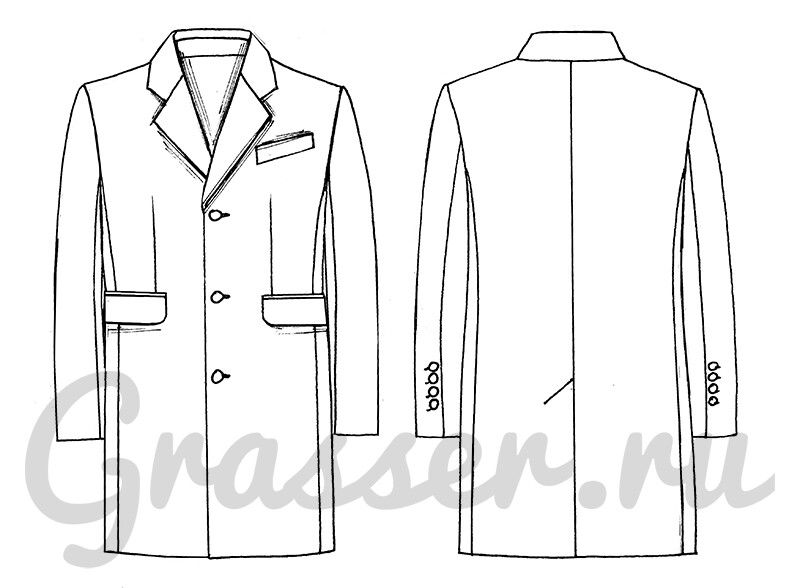 Men's coat, pattern №639 buy on-line